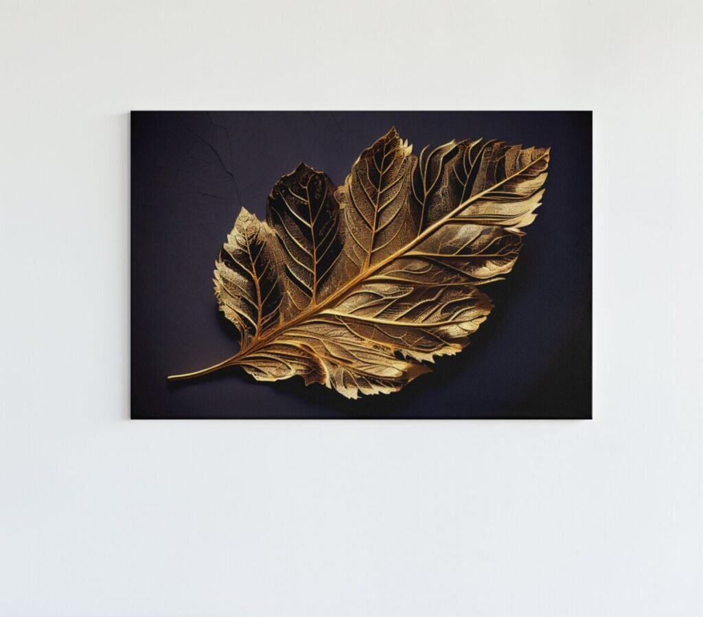 Blad Zwart Goud Canvas Schilderij | Trendex Global