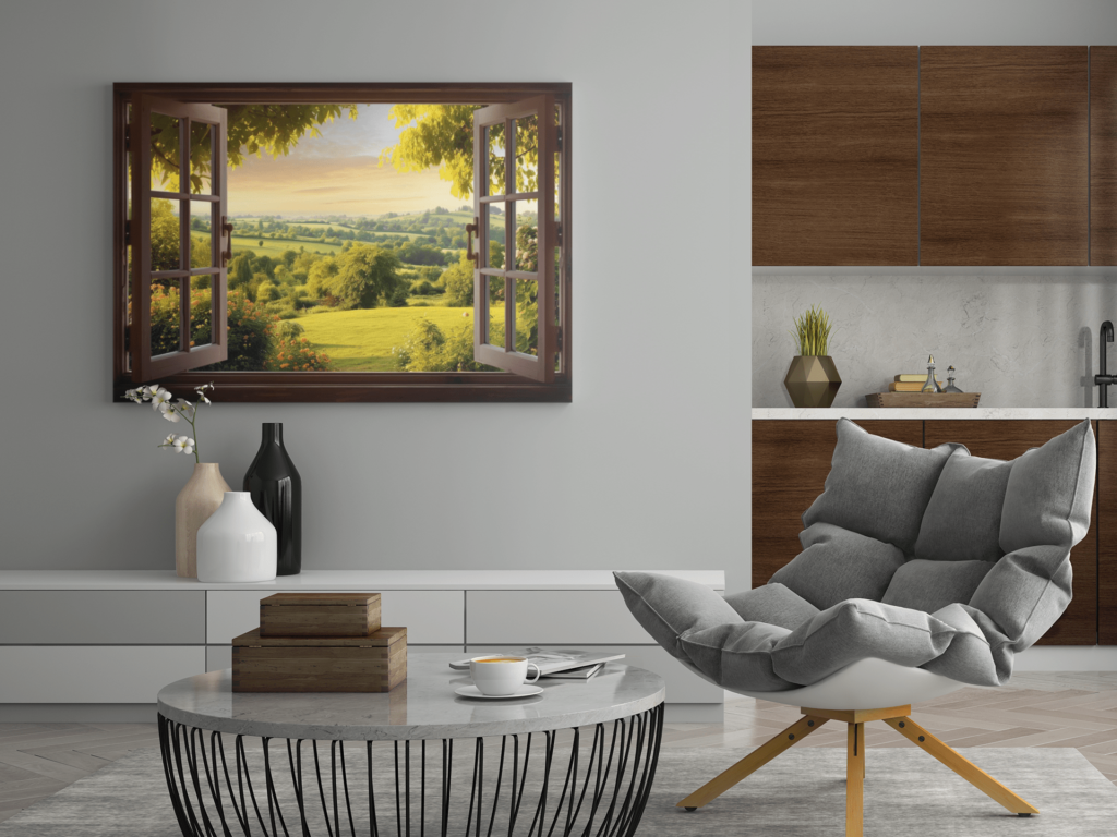 Raam Met Uitzicht Canvas Schilderij | Trendex Global